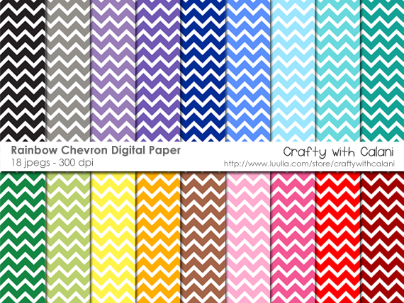 Rainbow Chevron Digital Paper on Luulla